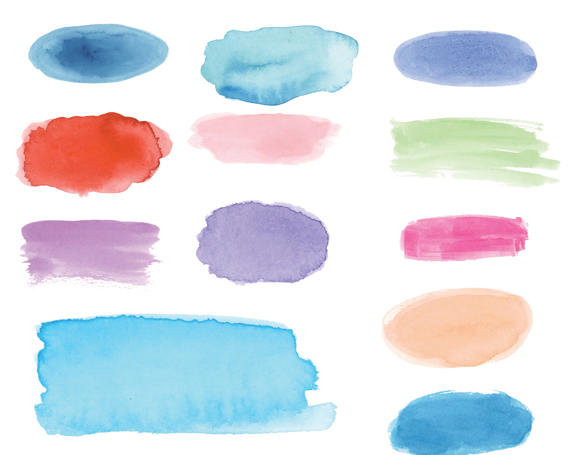 Watercolor Swashes Clipart Set (82227) | Illustrations | Design Bundles