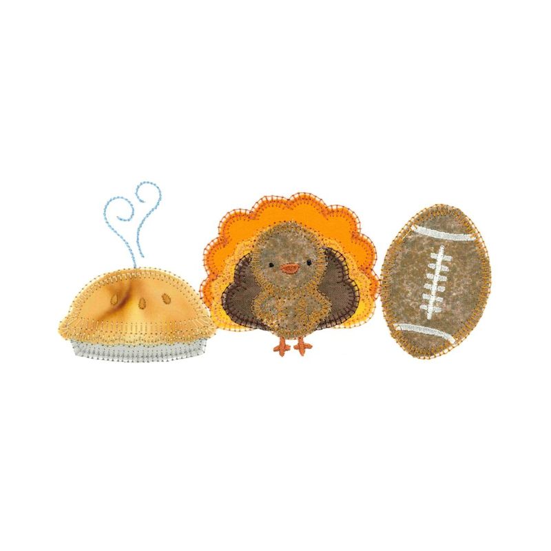 Three In A Row Applique - 12 Embroidery Designs