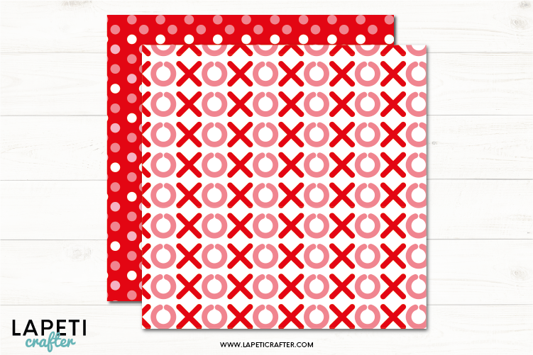 Valentines day digital paper red, 12x12 Scrapbooking Paper