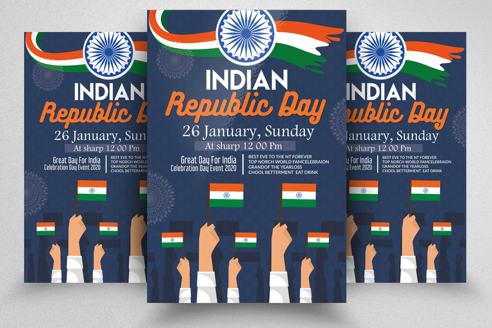 Indian Republic Day Event Flyer Template (414112) | Flyers | Design Bundles