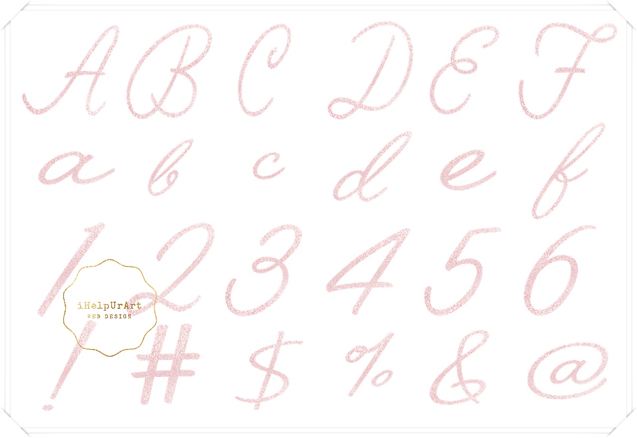 Blush Pink Glitter Alphabet Clipart