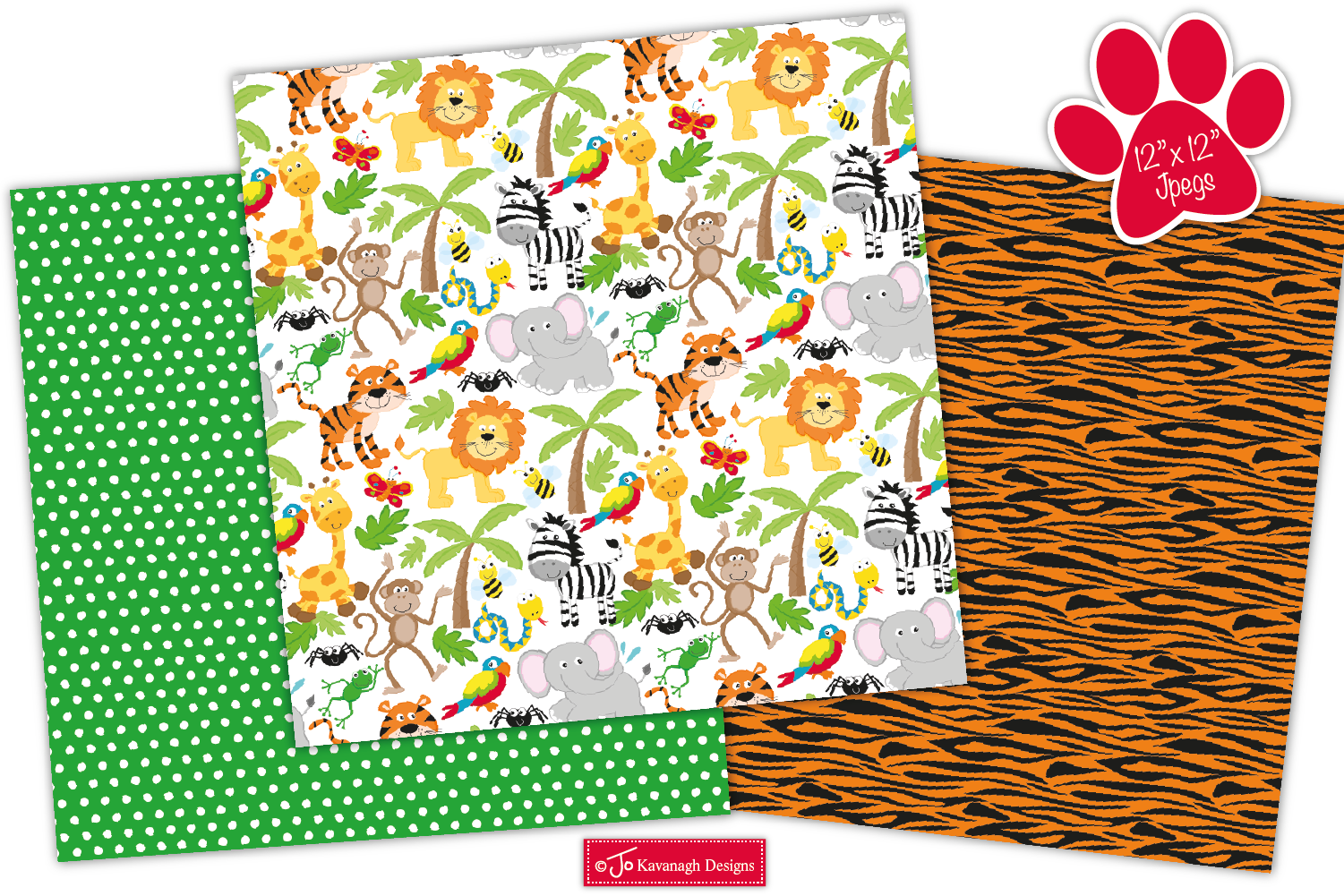 Jungle digital papers, Jungle Patterns, Jungle Animals -P15