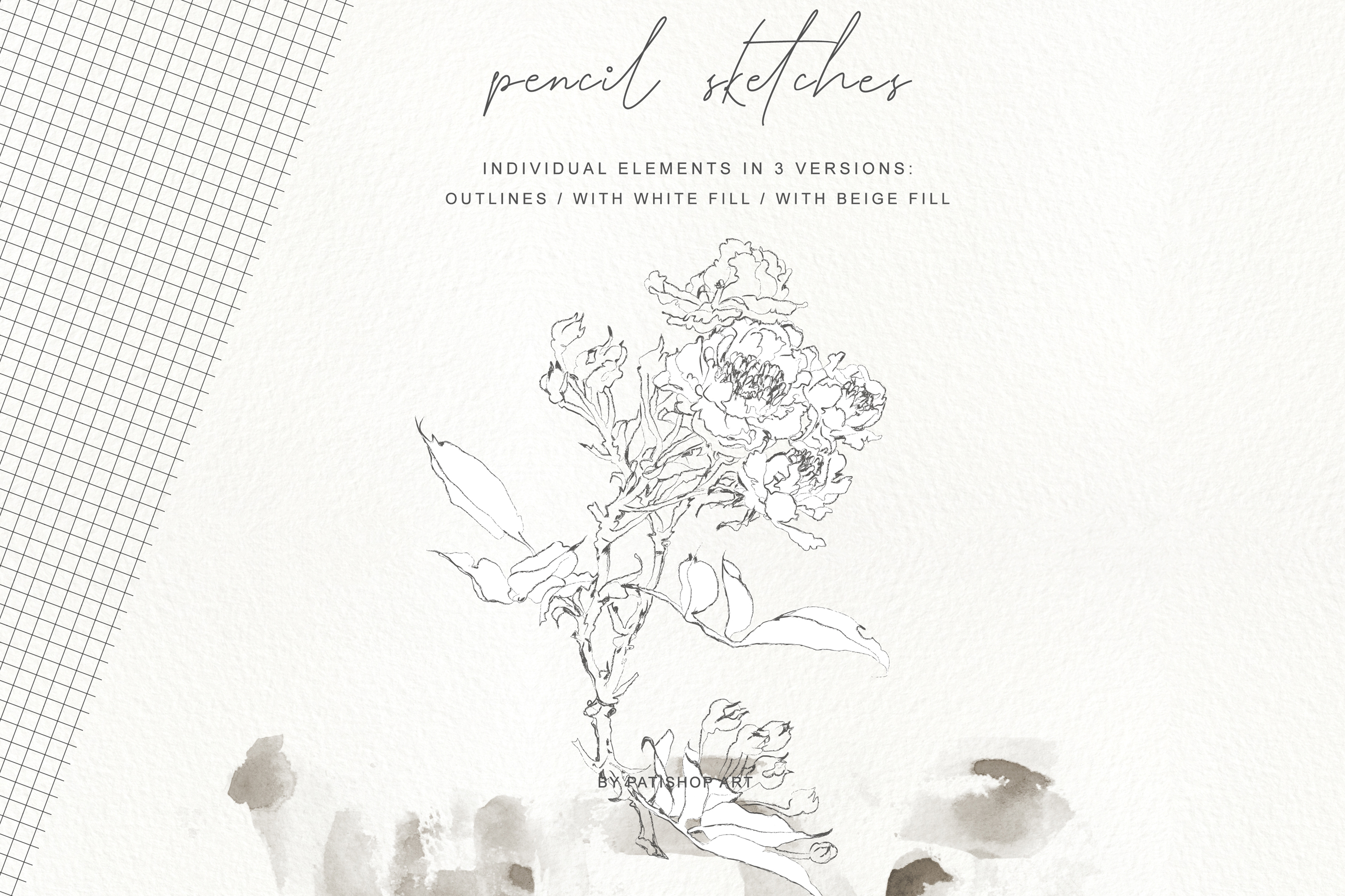 Hand Drawn Fine Line Clip Art