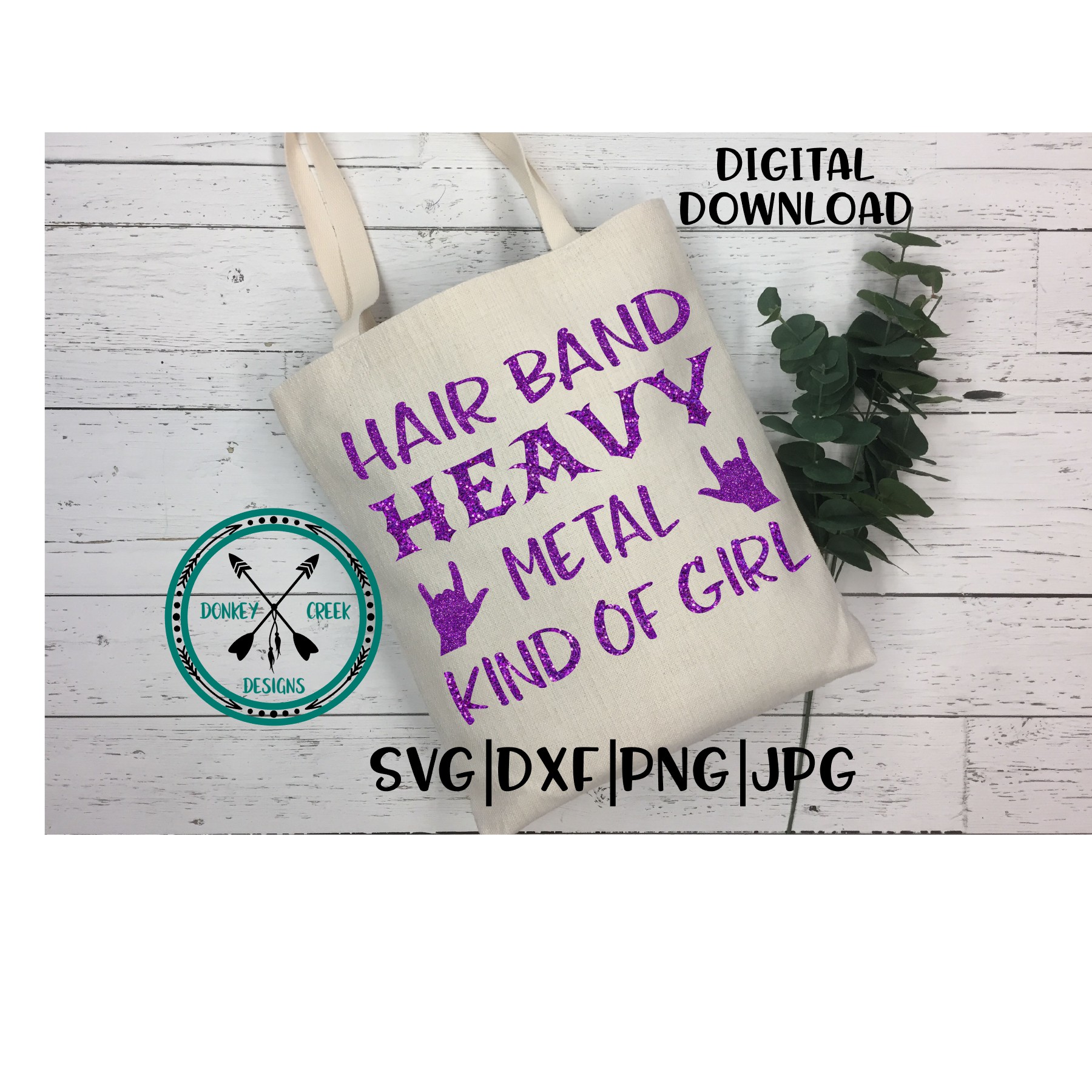 Hair Band Heavy metal Girl SVG