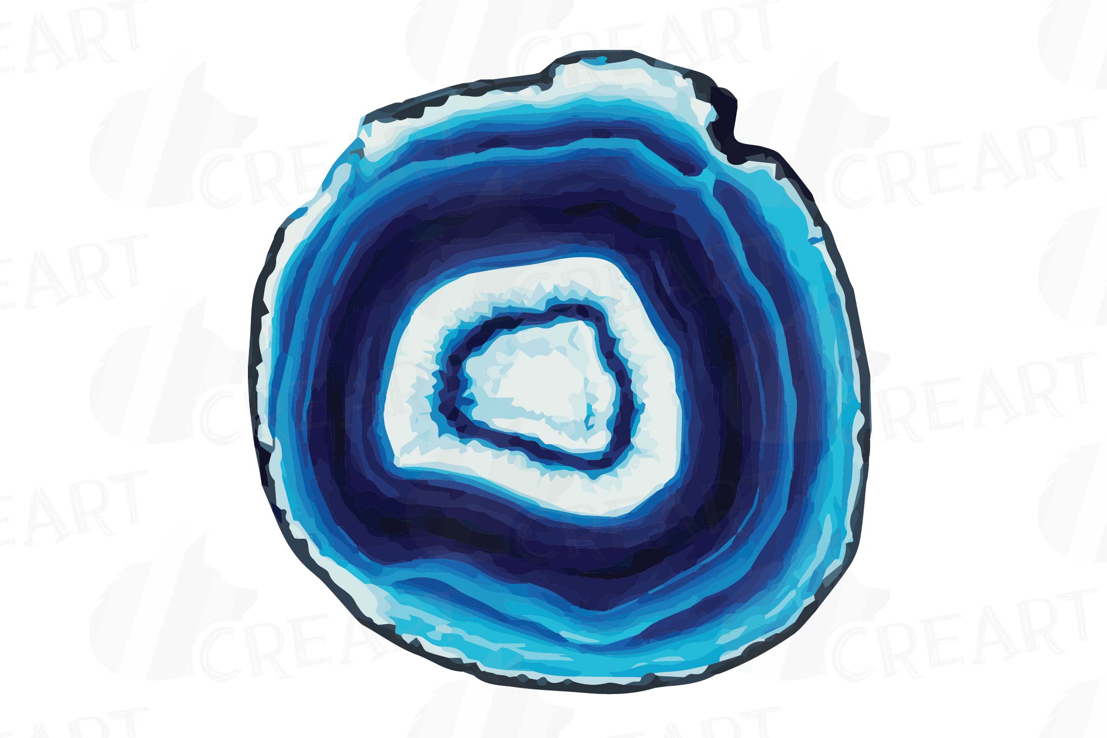 Agate slice watercolor, mineral agate slice clip art (106479 ...