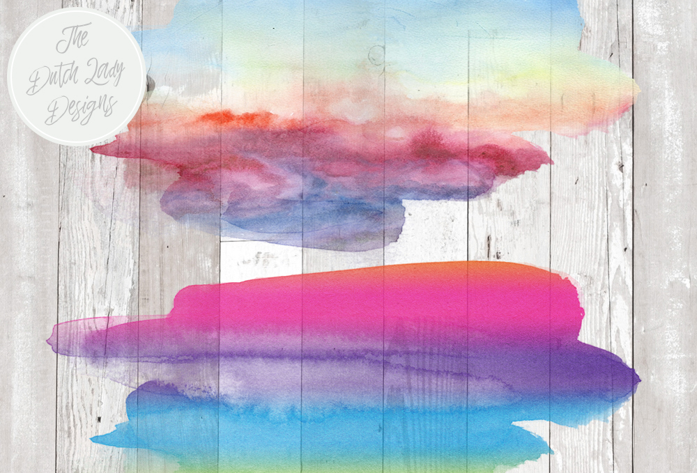 Paint Smudge Clipart Set Rainbow Colors