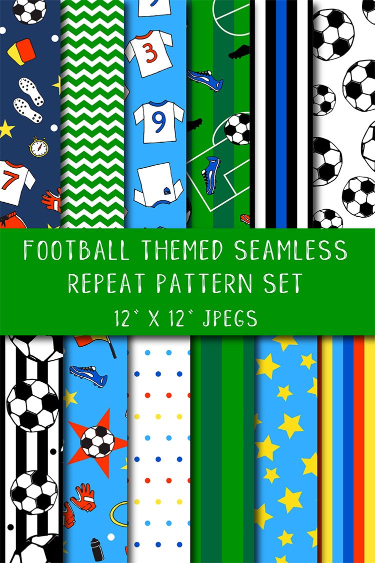 Soccer Football Hand Illustrated Seamless Repeat Patterns (191185 ...