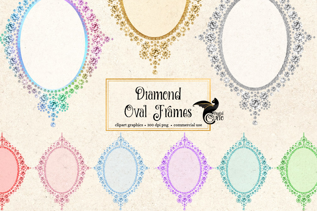 Diamond Oval Frames Clipart