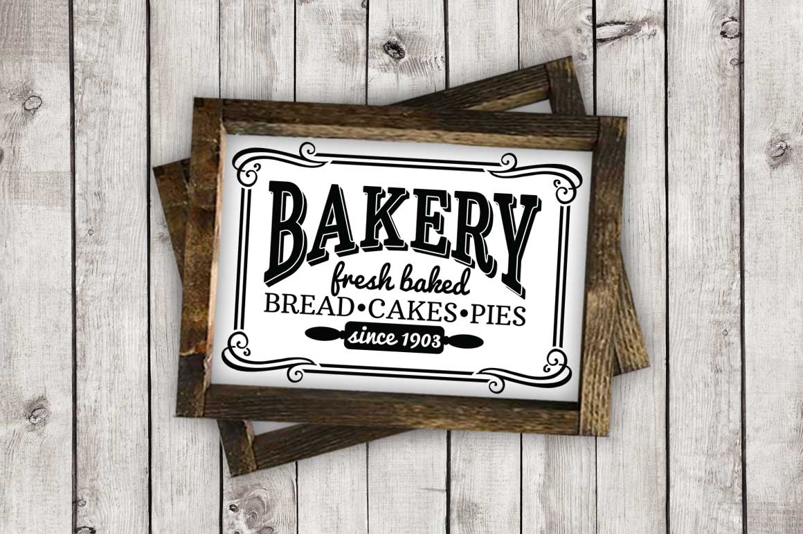 Vintage Bakery Sign Cut File (33306) | SVGs | Design Bundles