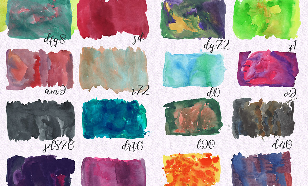 52 Watercolour textures PNG