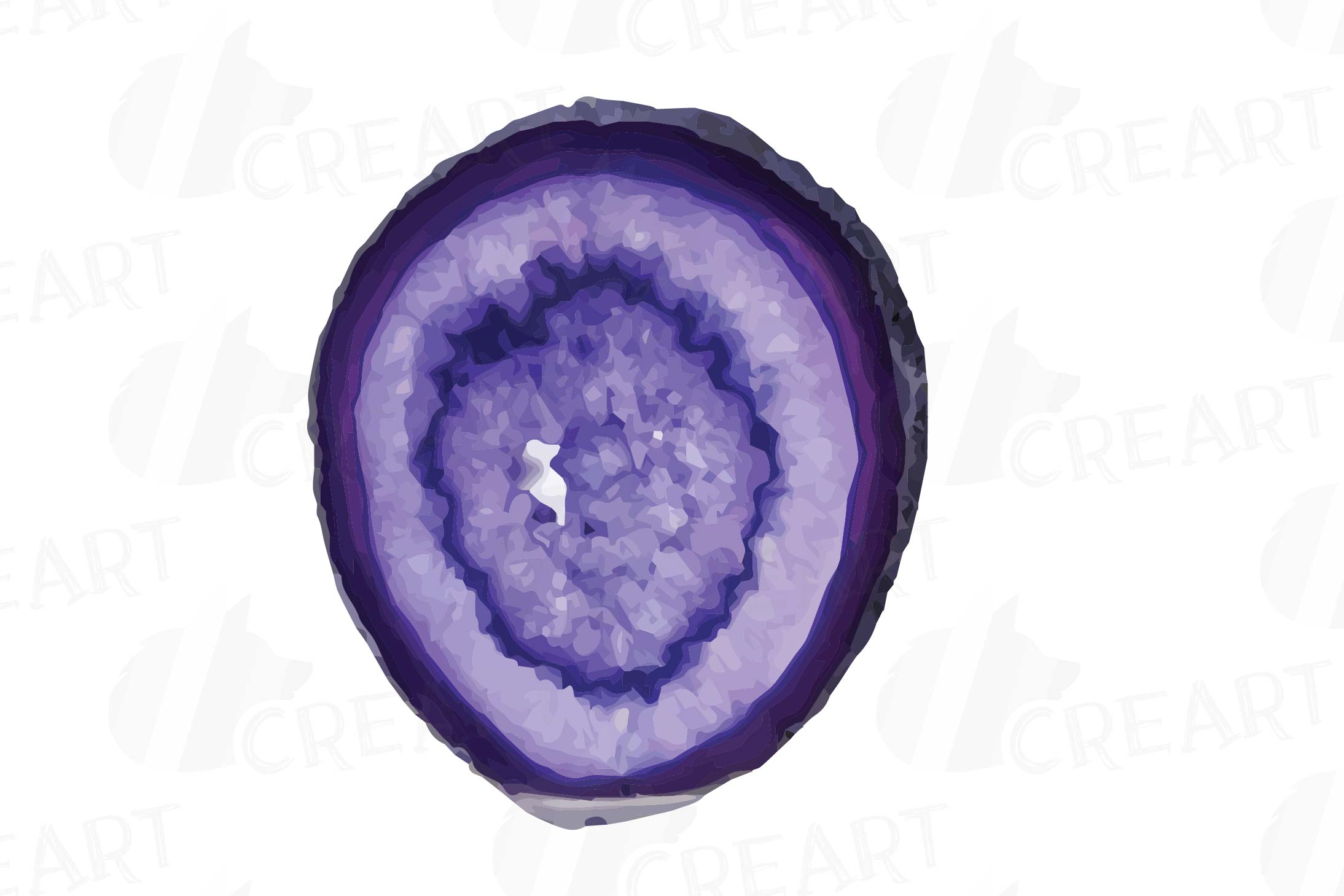 Agate slice watercolor, mineral agate slice clip art (106479 ...