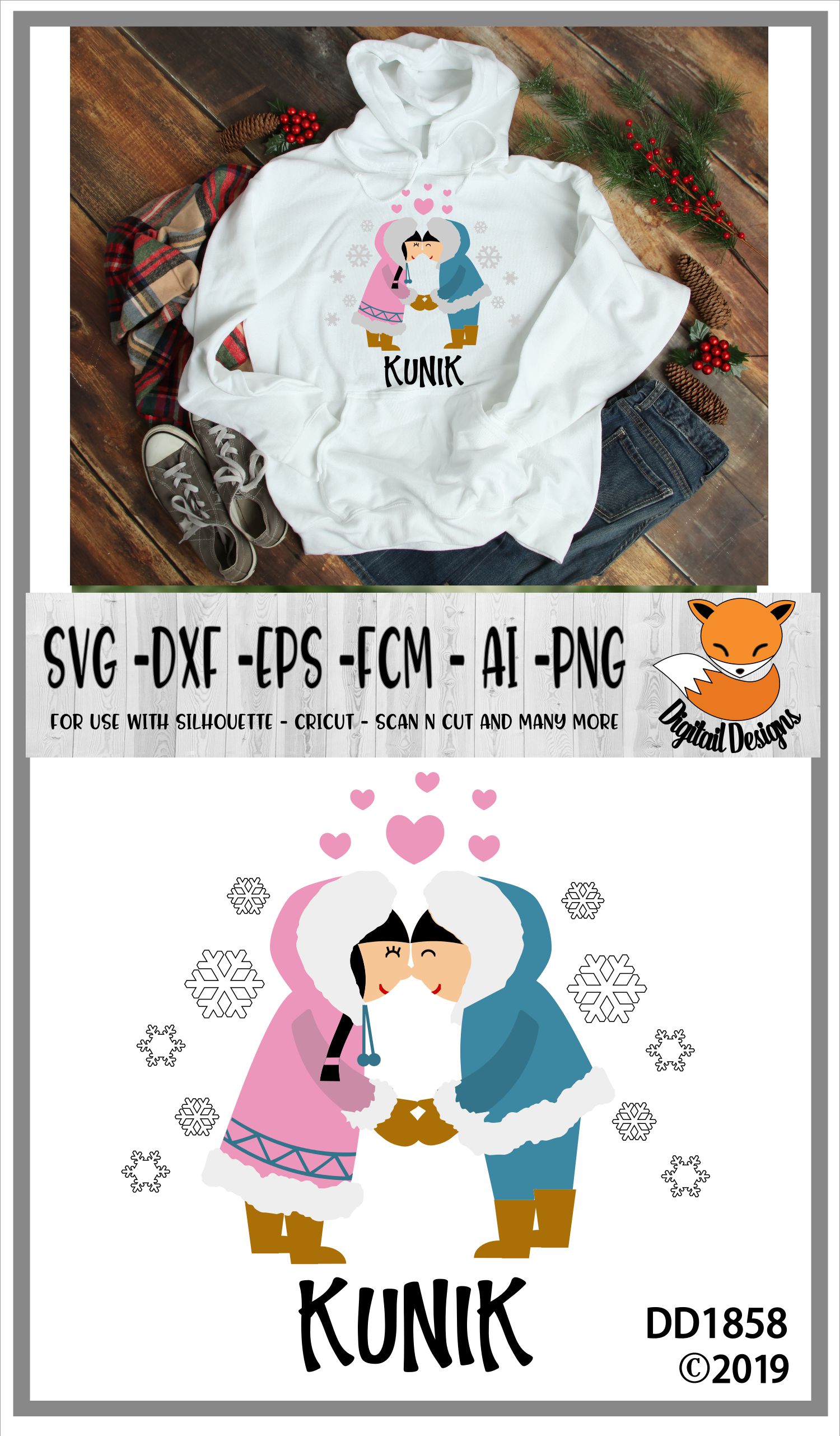 Kunik Eskimo Kisses Cute Inuit Children SVG