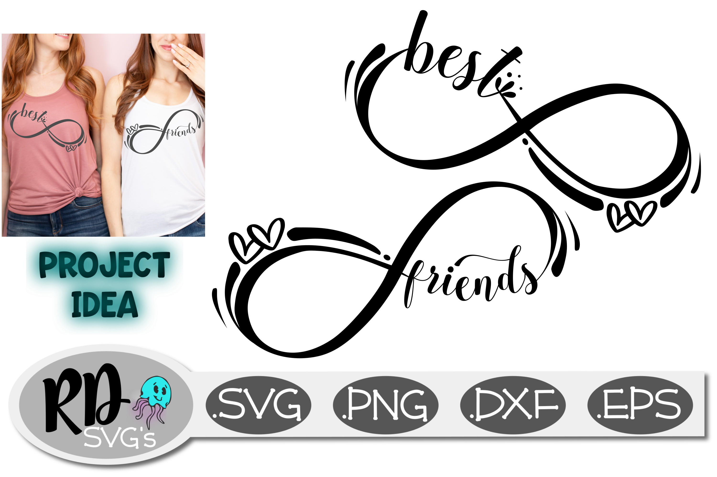 Best Friend Infinity Design - A Smooth Cutting Cut File (288765) | Cut ...