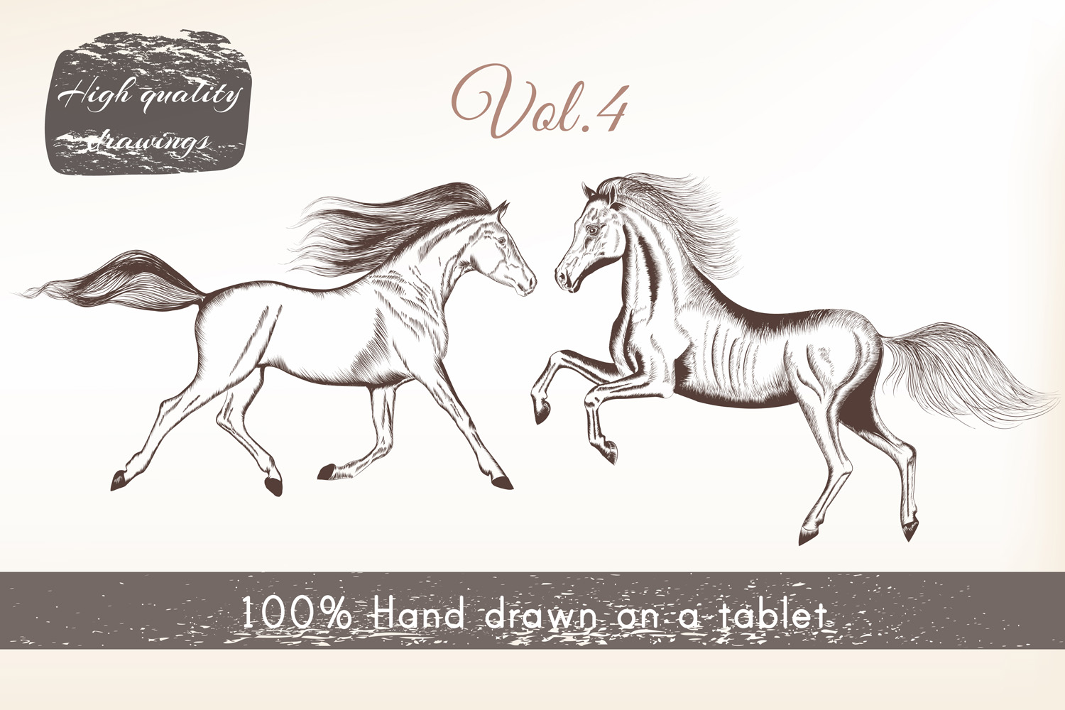 Big set of hand drawn horses (96985) | Illustrations | Design Bundles