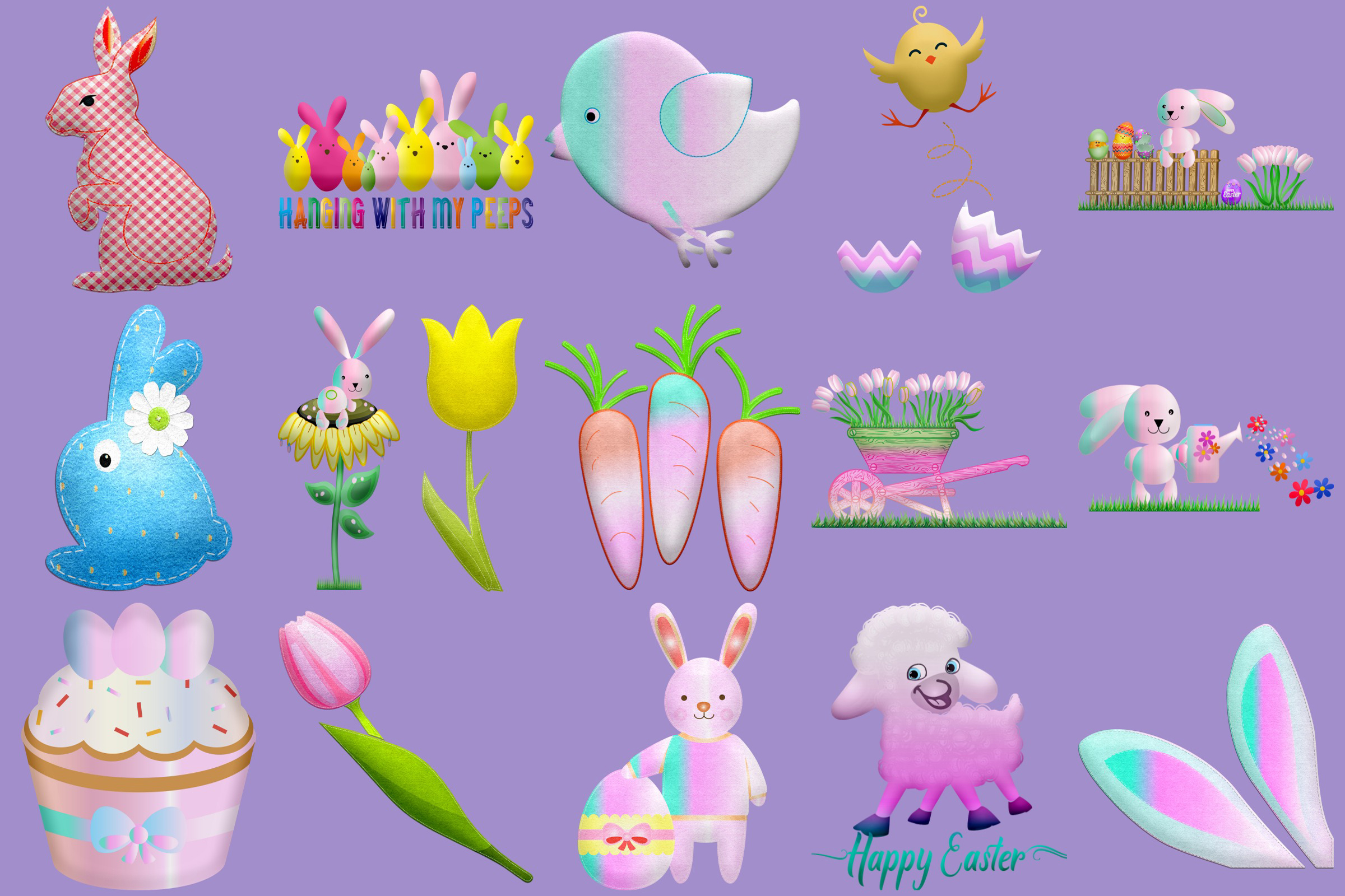 Easter Pastel Colors Clip Art