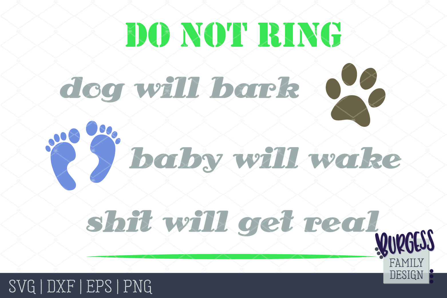 Do not ring doorbell sign | SVG DXF EPS PNG
