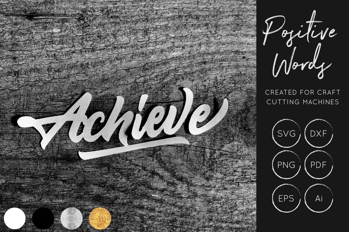 Positive Words SVG Bundle - Craft Cut Files