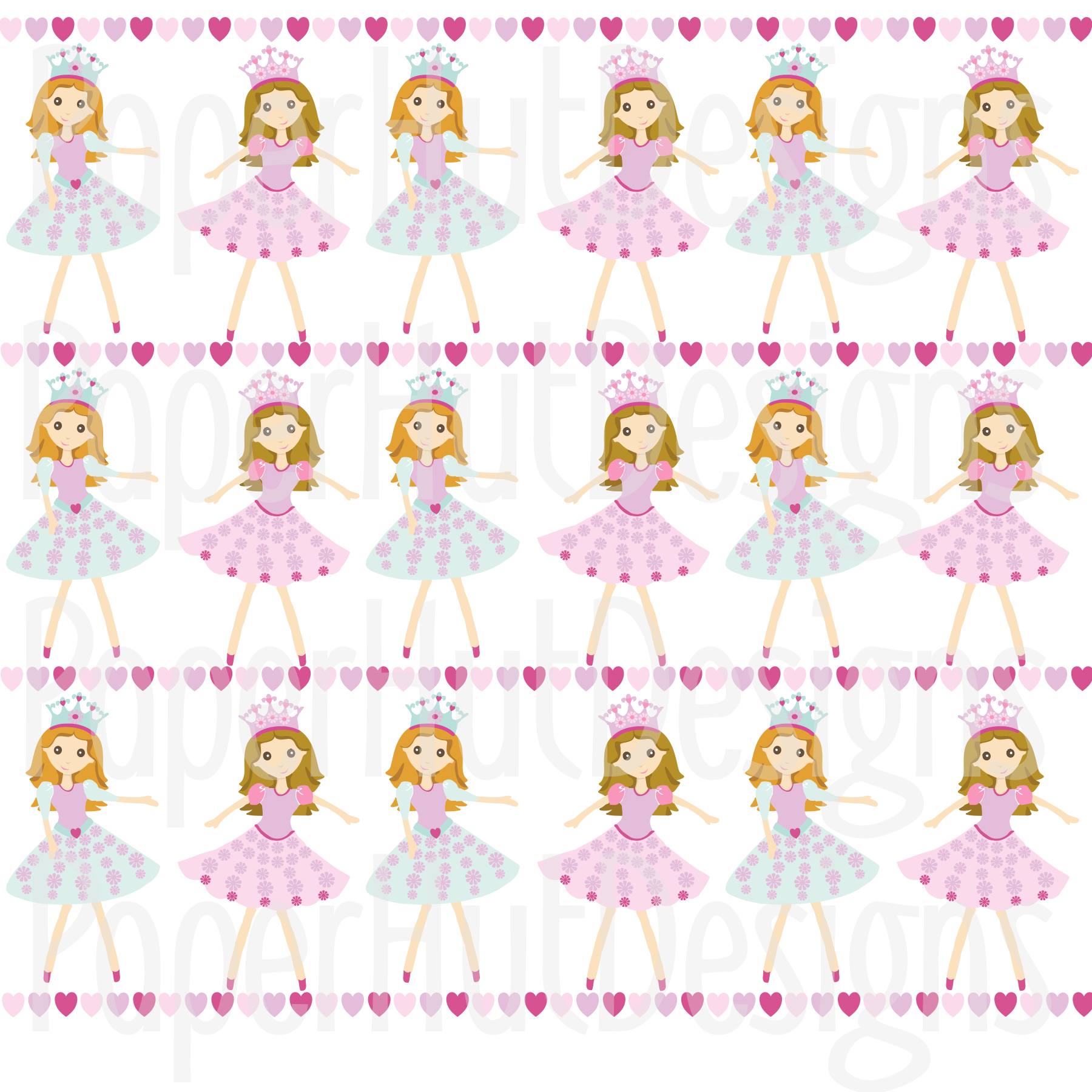 Princess Clipart and Digital Papers Set