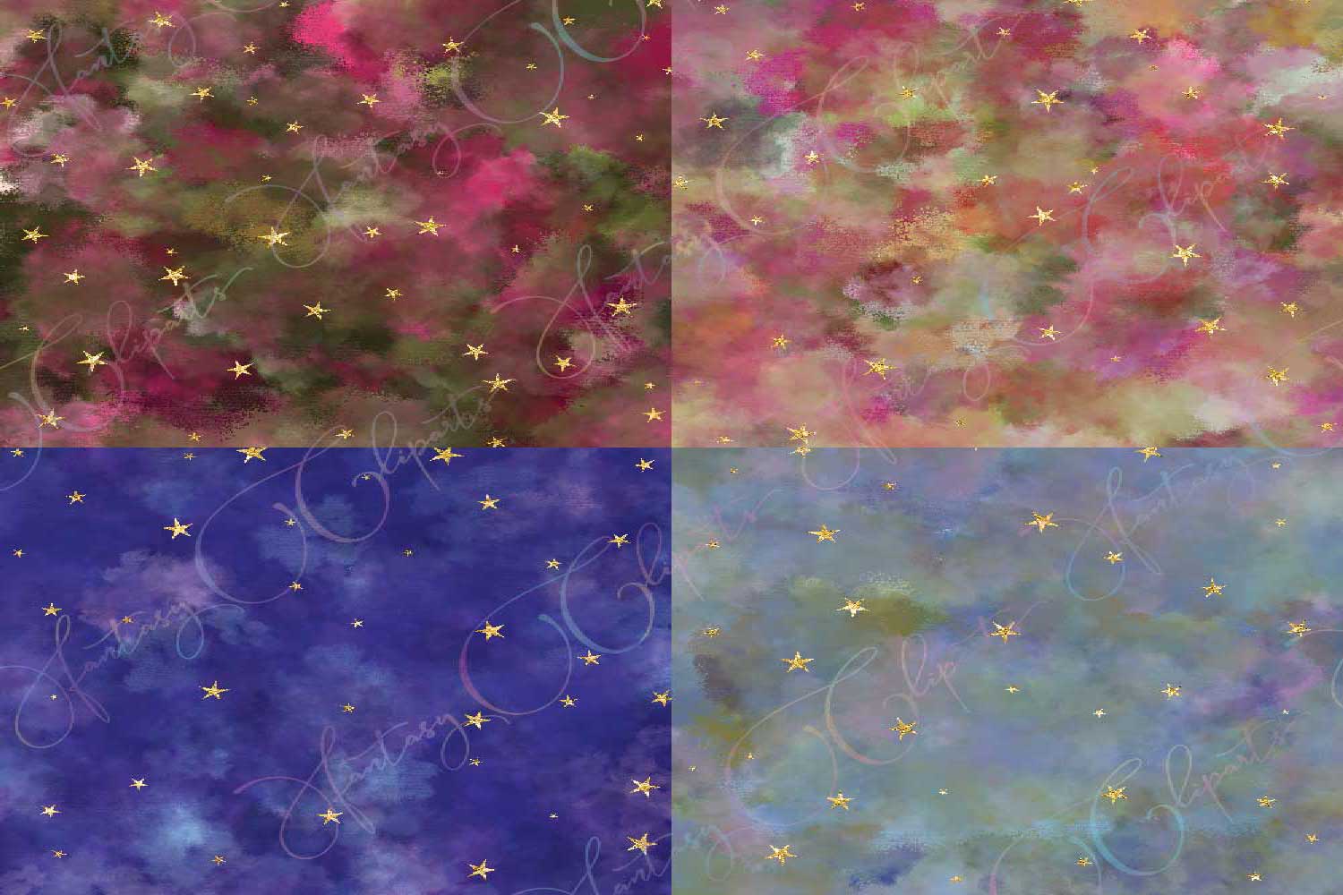 Starry Night Digital Paper (131388) | Textures | Design Bundles