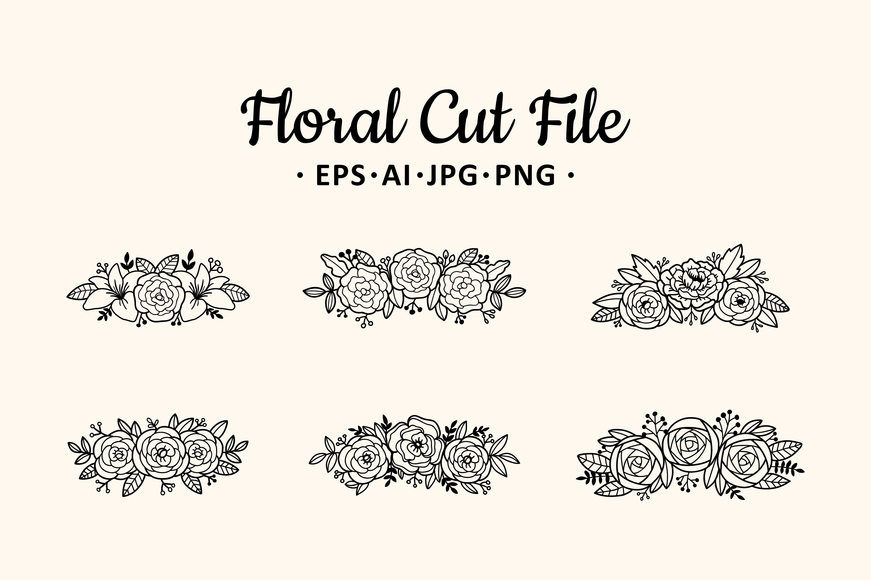 Beautiful Floral Cut File Elements (283491) | Paper Cutting | Design ...