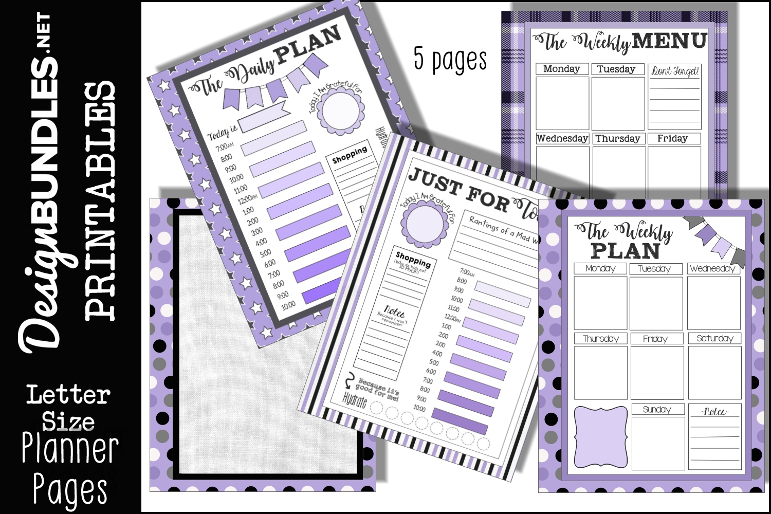 Pretty Purple Planner Pages