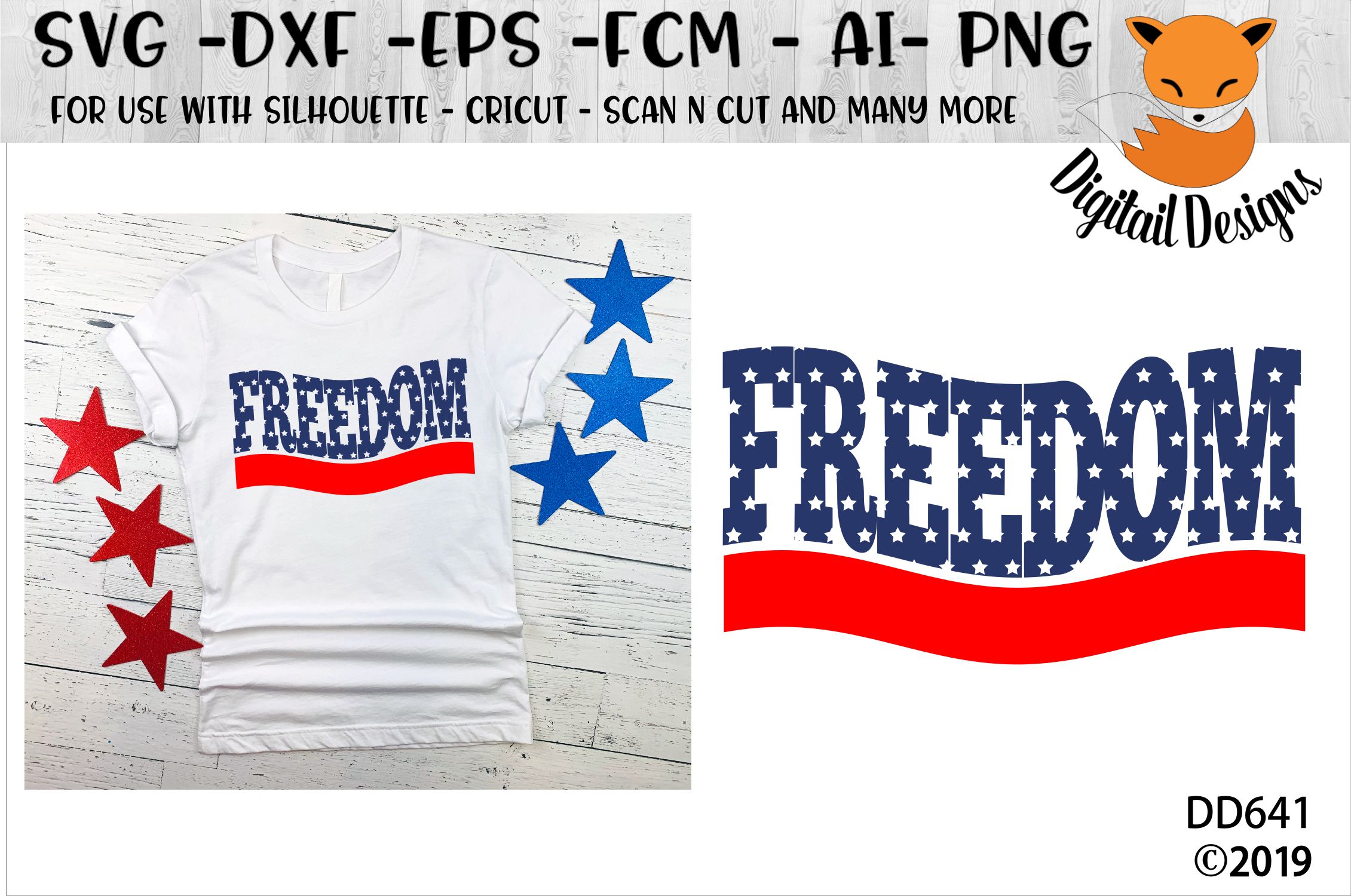 Patriotic Waving Freedom Word Art SVG (88427) | Cut Files | Design Bundles