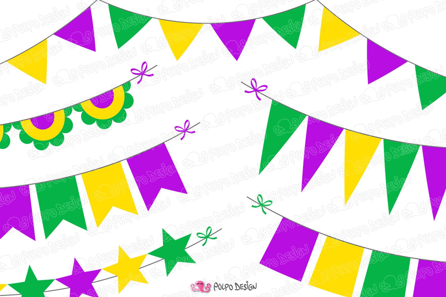 Mardi Gras Bunting clipart