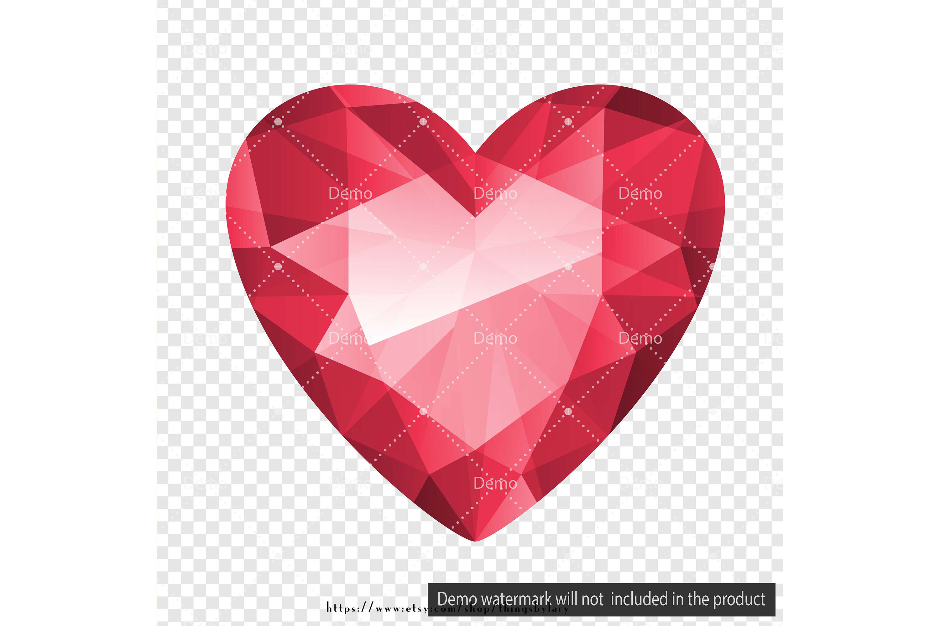 100 Heart Diamond Clip Arts, Love Valentine Clip Arts