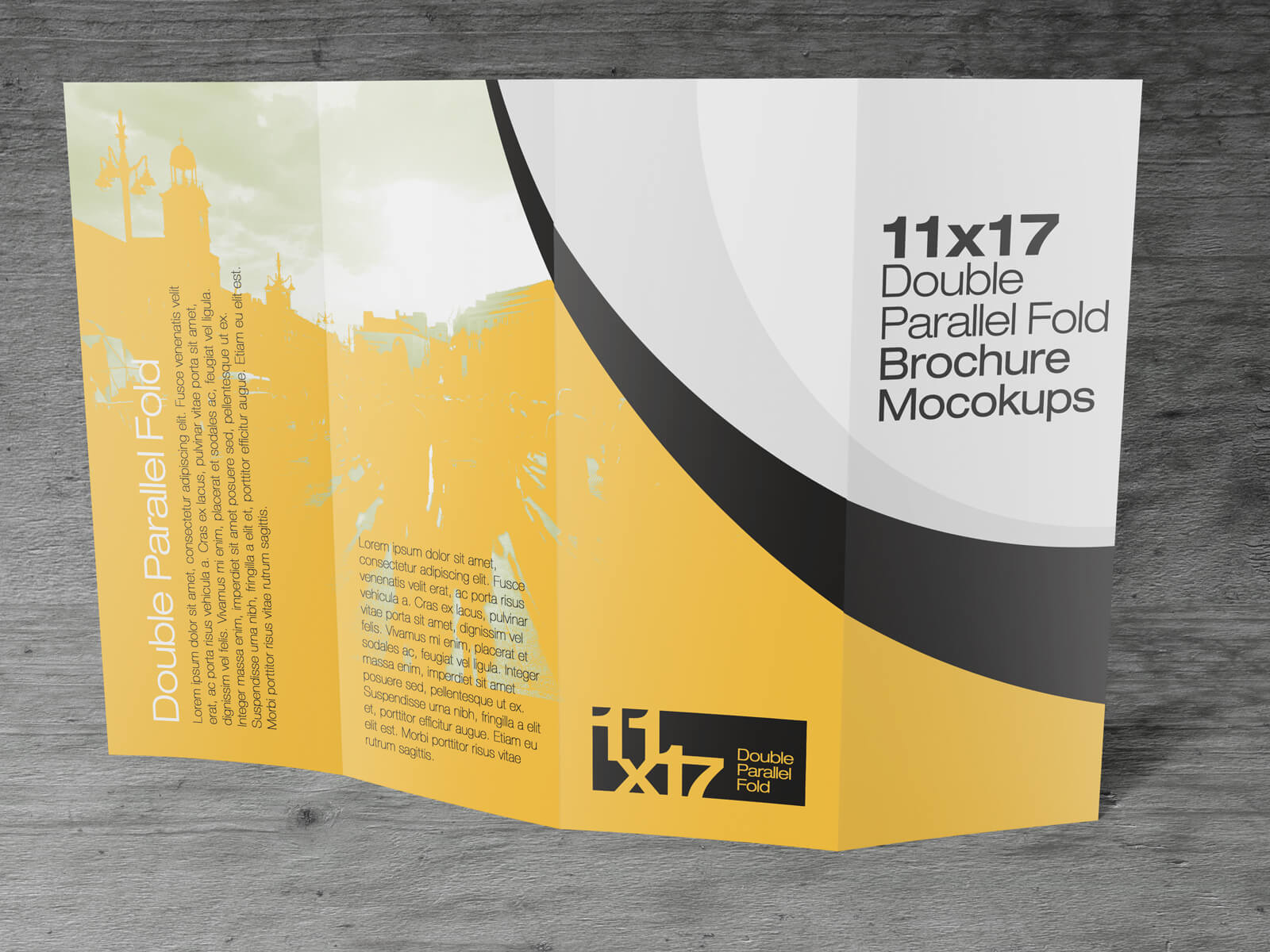 11×17 Double parallel Fold Brochure Mockups (99340) | Mock Ups | Design ...