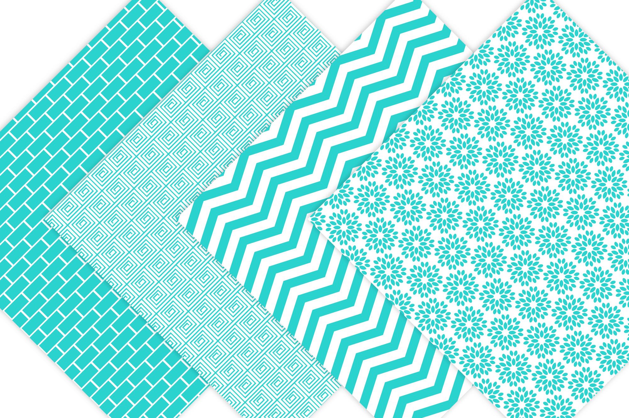 Aqua Digital Paper Pack (14909) | Backgrounds | Design Bundles