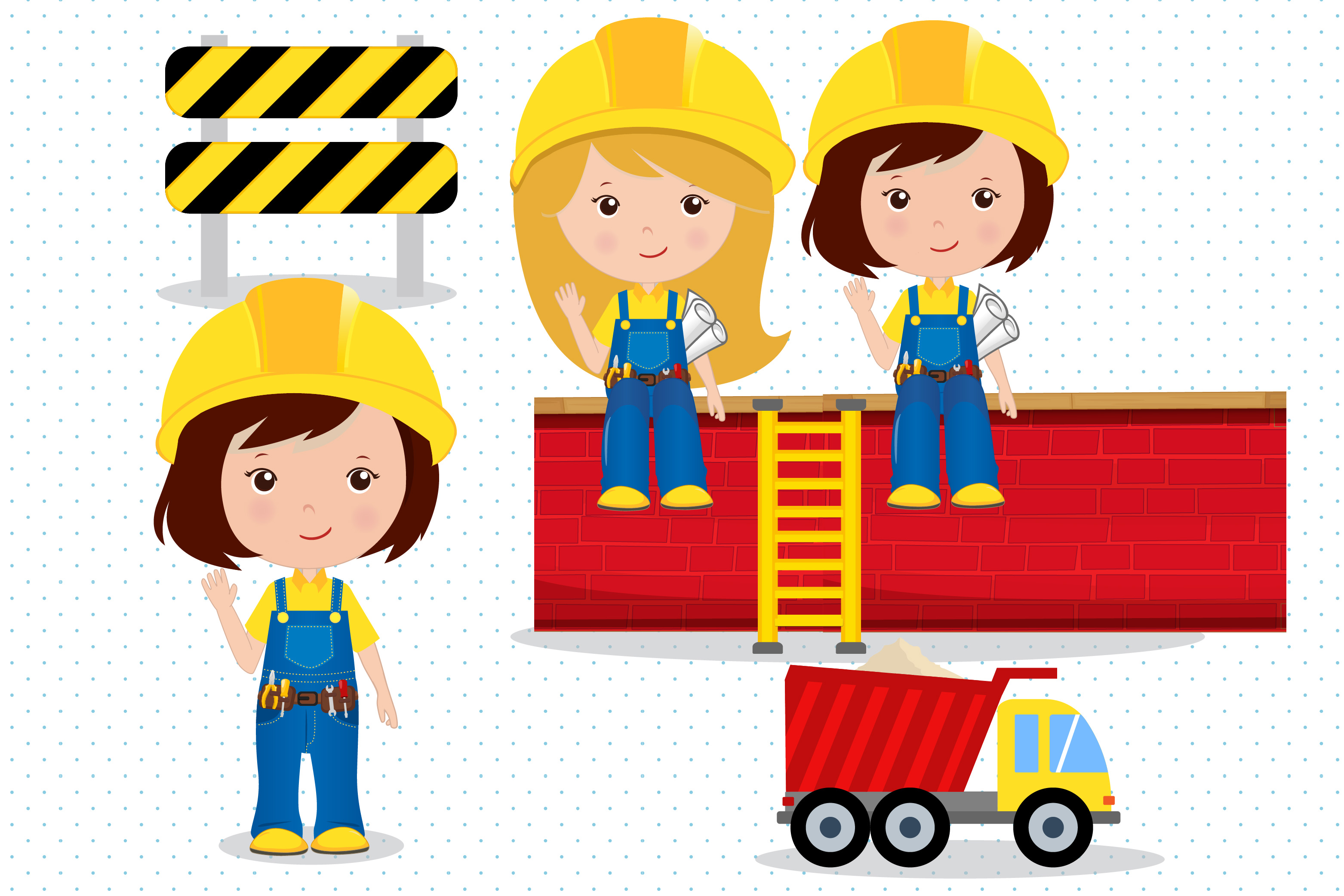 Construction girl illustrations, Construction girl graphics (25082 ...