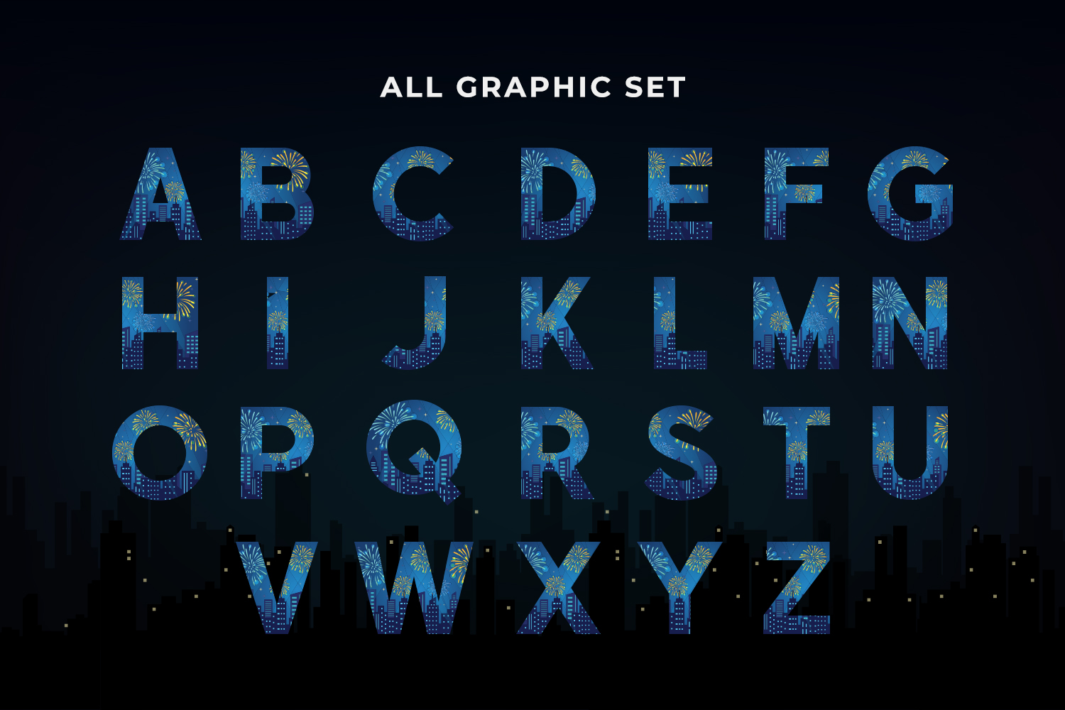 New Years Alphabet Set