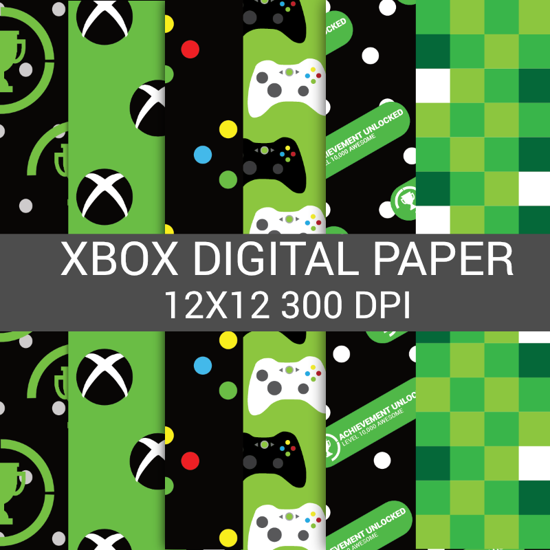 Xbox Gamer SVG & Digital Paper Bundle