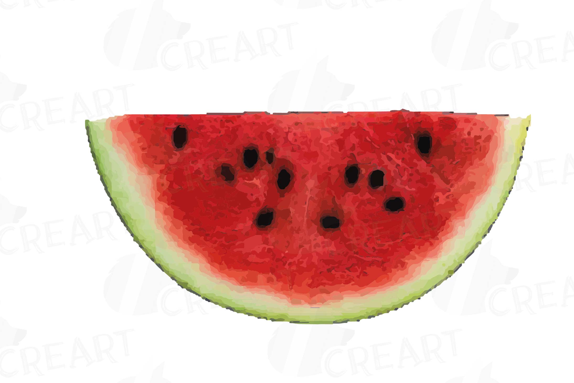 Watercolor watermelon clip art pack, watermelon plant&flower (112802 ...