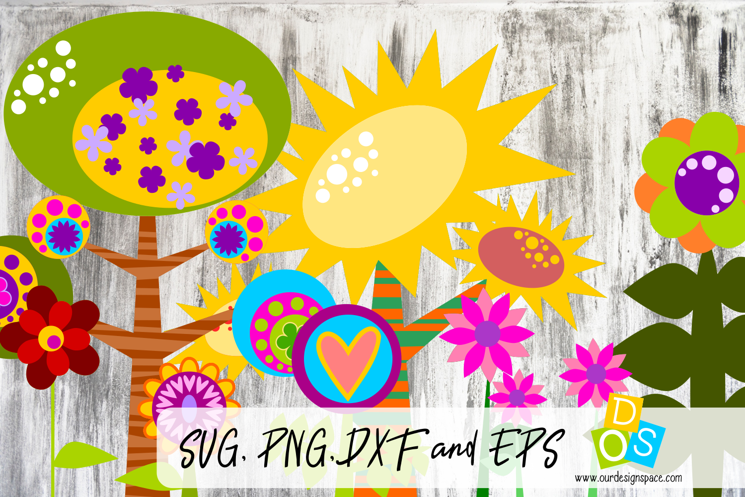 Whimsical Nature SVG, PNG, DXF and EPS