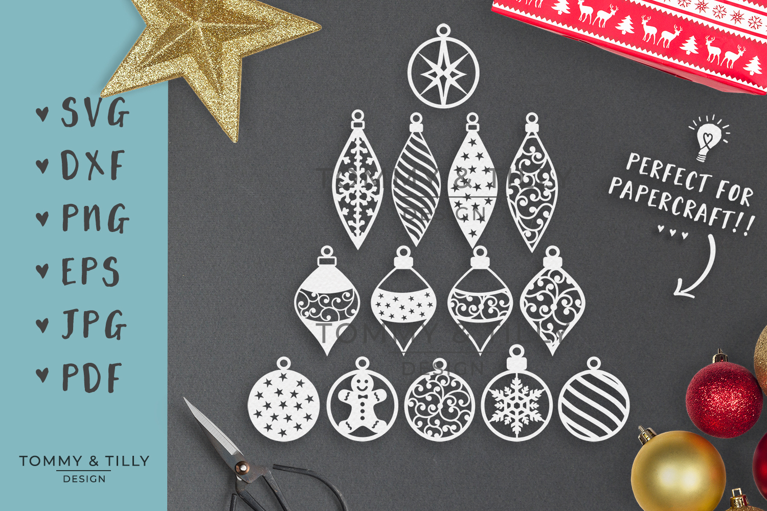 Set of Baubles - SVG EPS DXF PNG PDF JPG Cut File