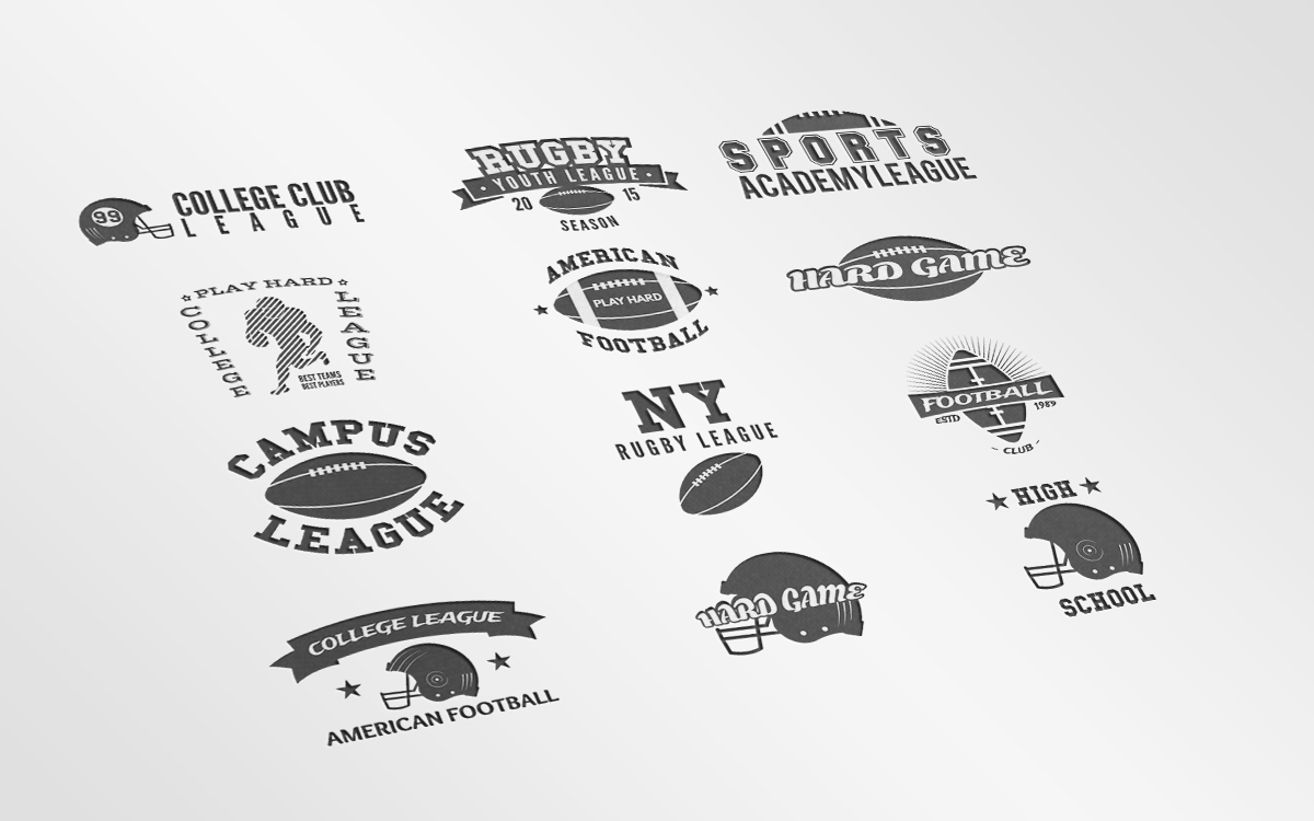 12 Football Labels & Patterns
