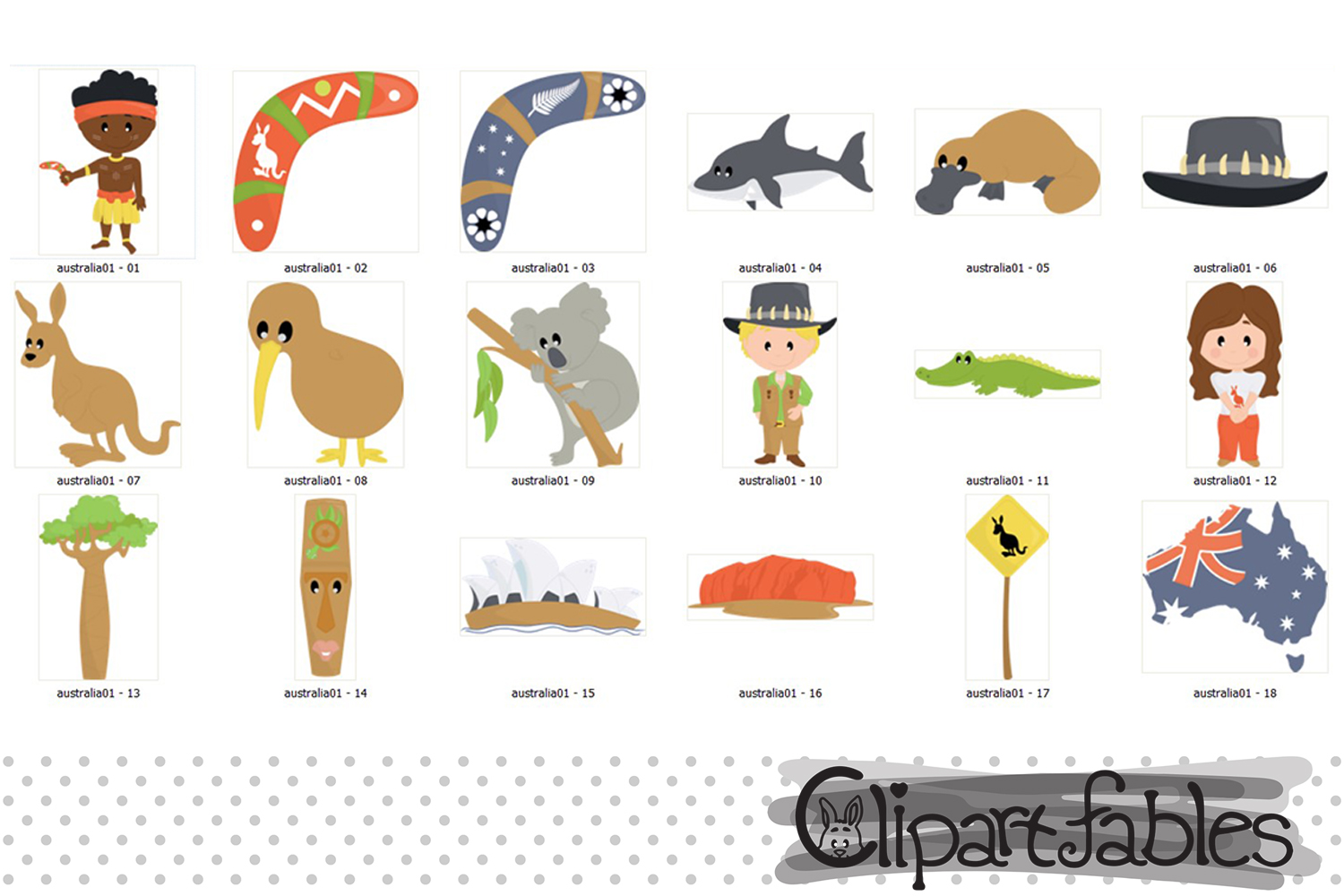 AUSTRALIA clipart, kiwi and koala design aboriginal clip art