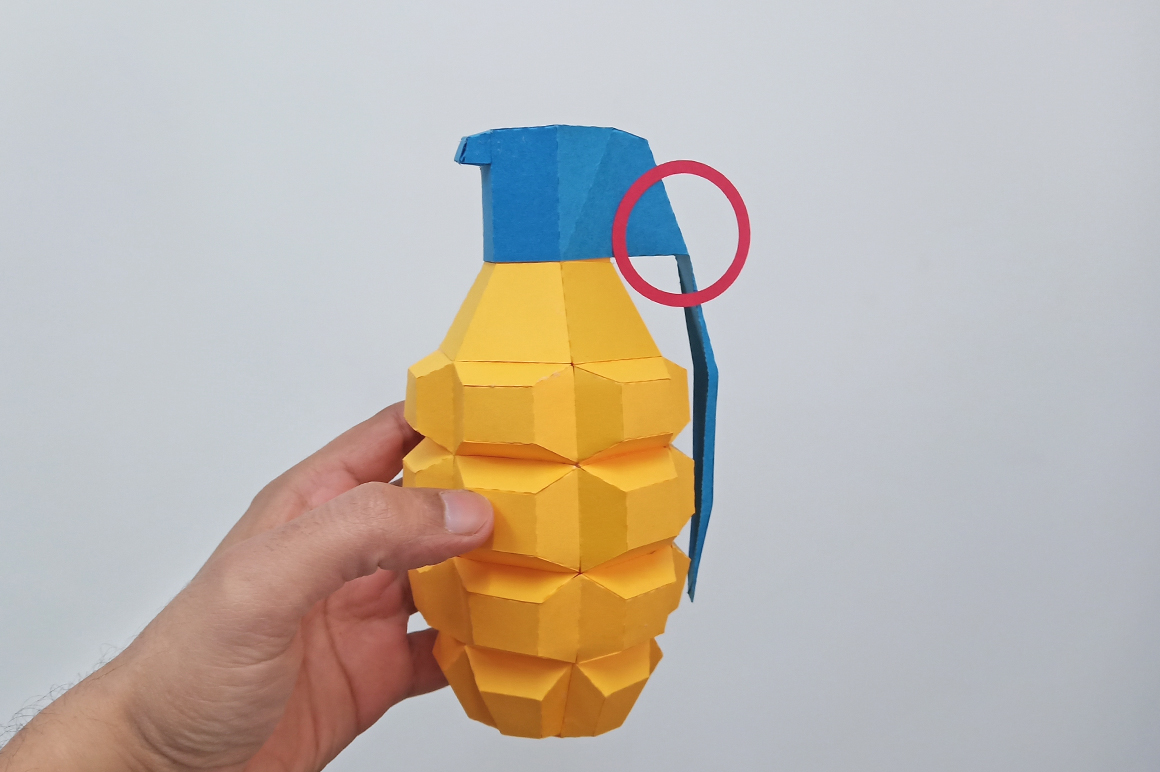 DIY Hand Grenade Favor - 3d papercraft
