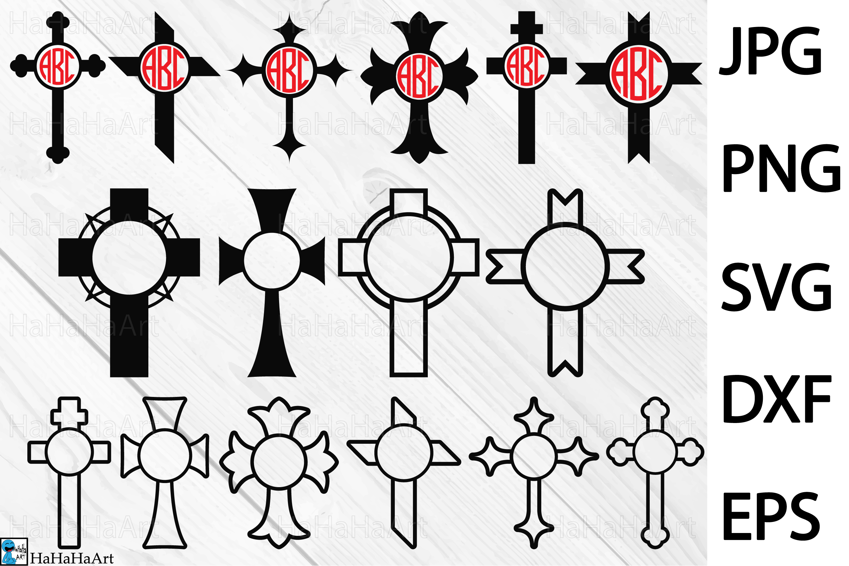 Circle Crosses - Clip art / Cutting Files 174c