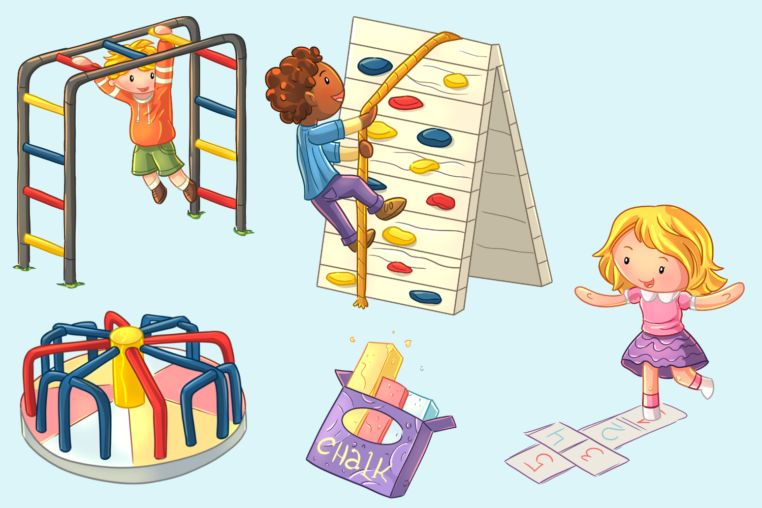 Playground Kids Clip Art Collection