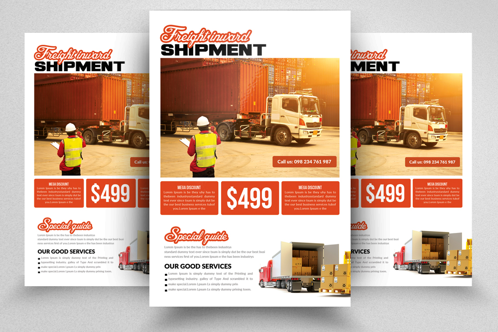 International Freight Flyer Template (51585) | Flyers | Design Bundles