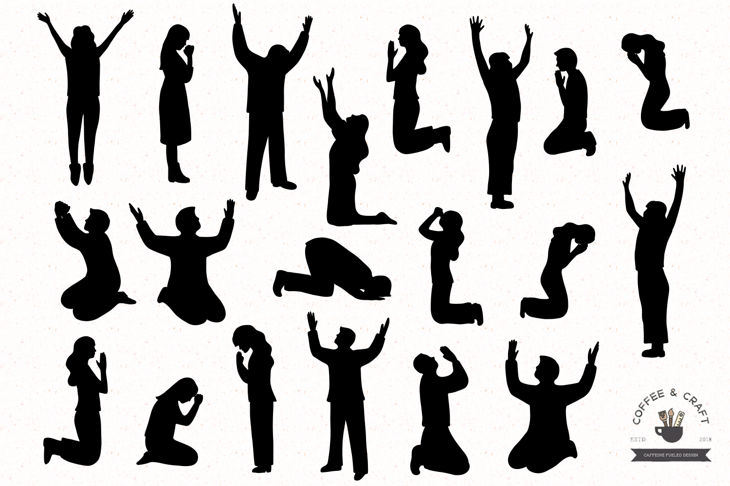 Praise and prayers silhouettes
