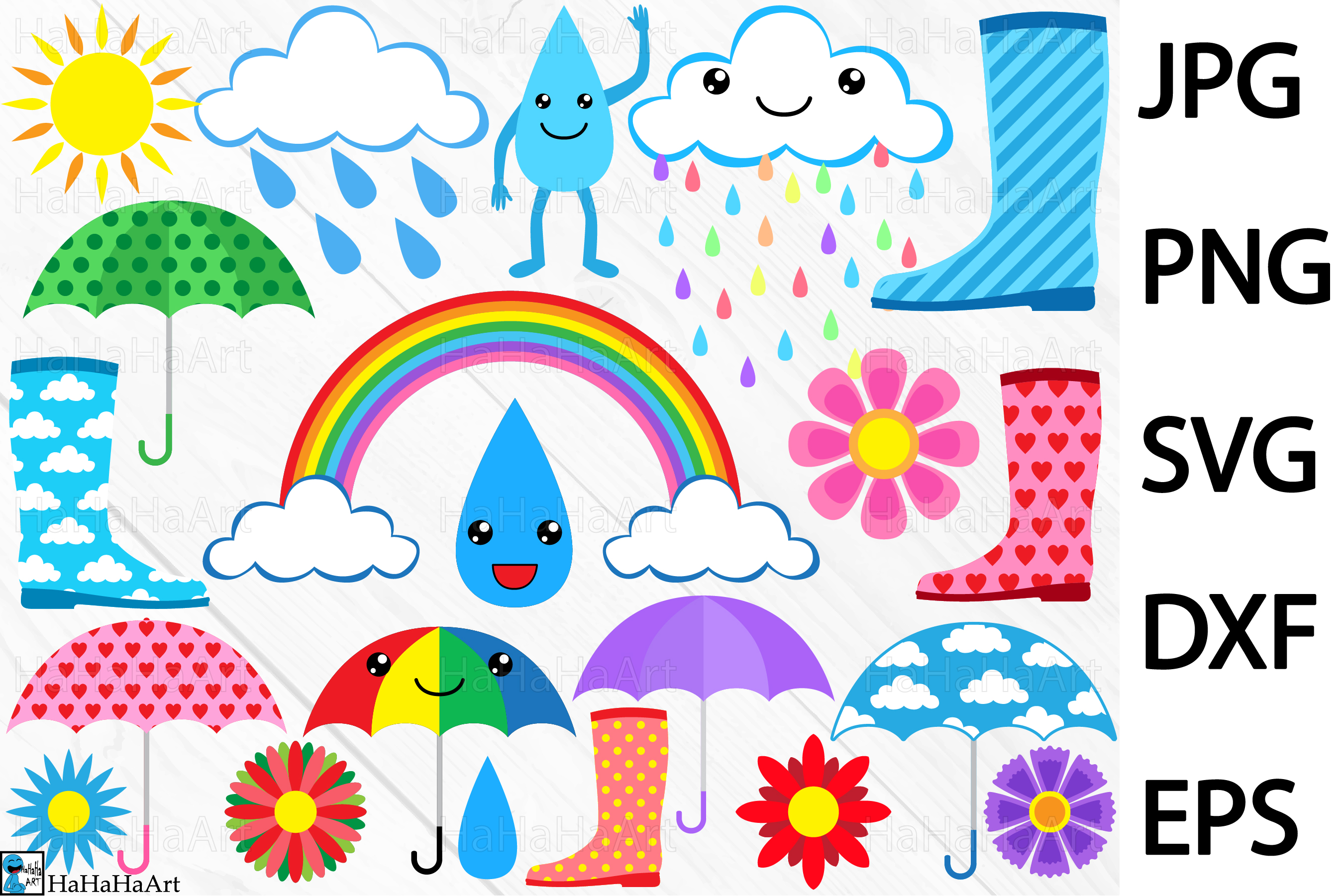 Funny Rain - Clip art / Cutting Files 264c