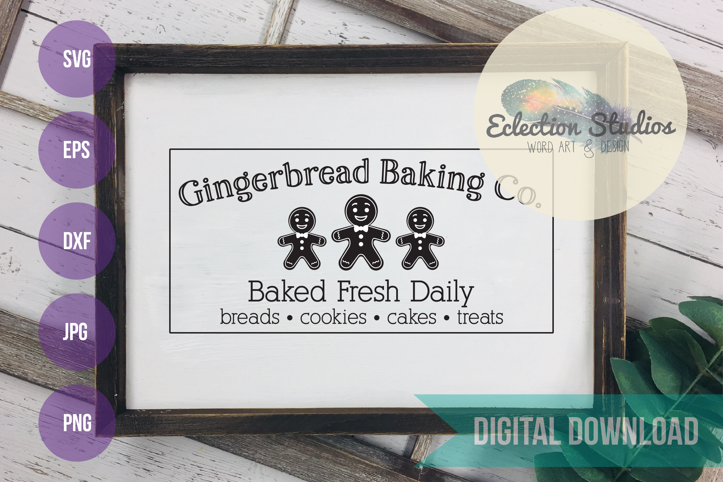 Gingerbread Baking Co SVG, Traditional Christmas sign SVG
