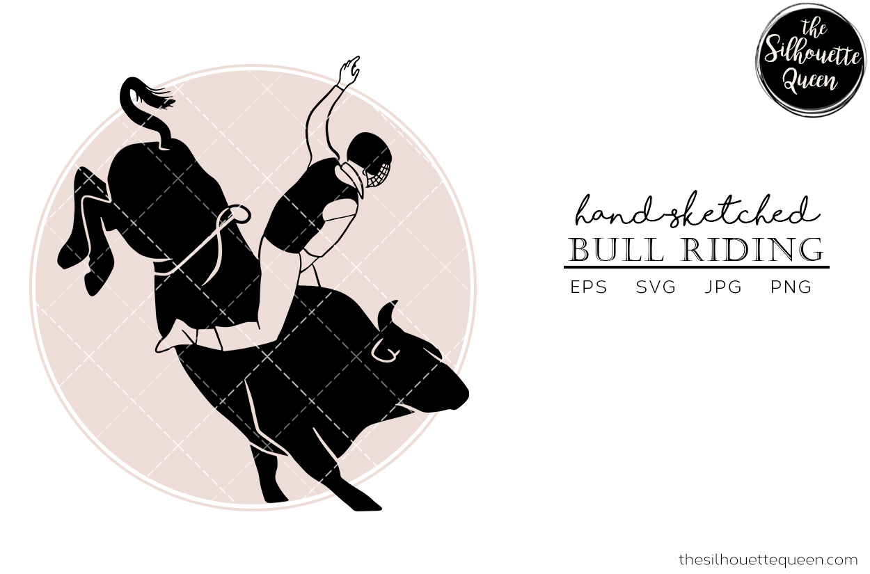 Hand drawn Bull Riding Vector Sketch