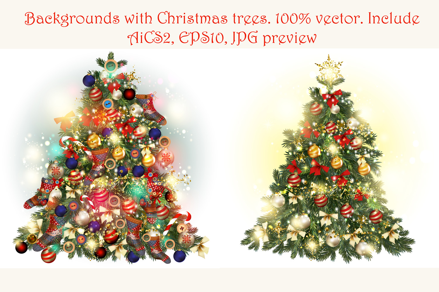 Christmas tree vector set