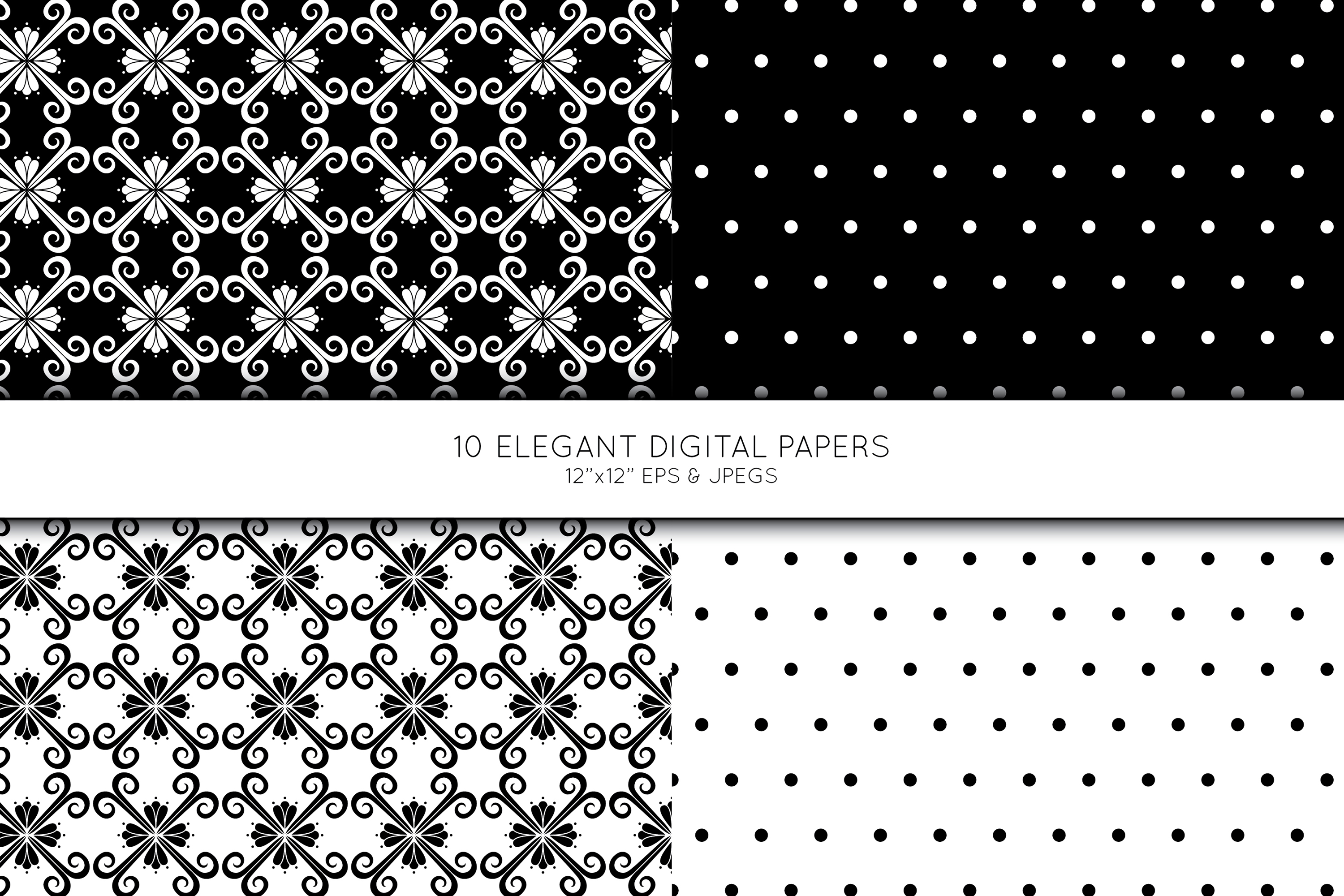 Elegant Swirl Digital Paper, Geometric Seamless pattern (87002 ...