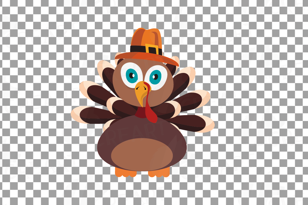 Colorful Thanksgiving Turkey clip art, Happy Thanksgiving