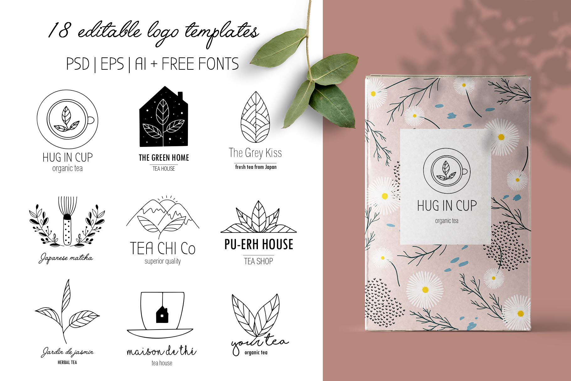 Tea logo set (279930) | Logos | Design Bundles